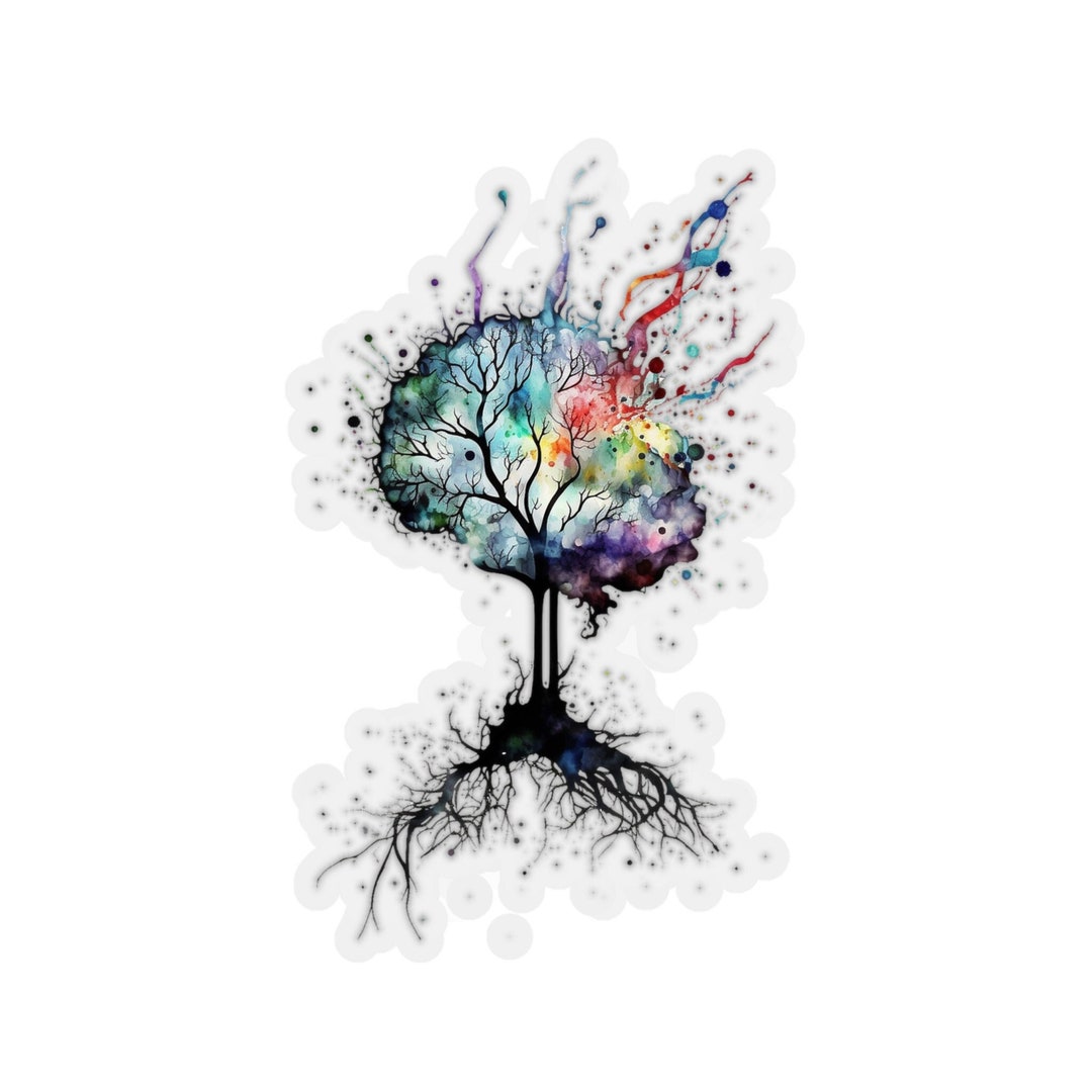Abstract Watercolor Splatter Brain Stickers, Neuron Stickers - Etsy