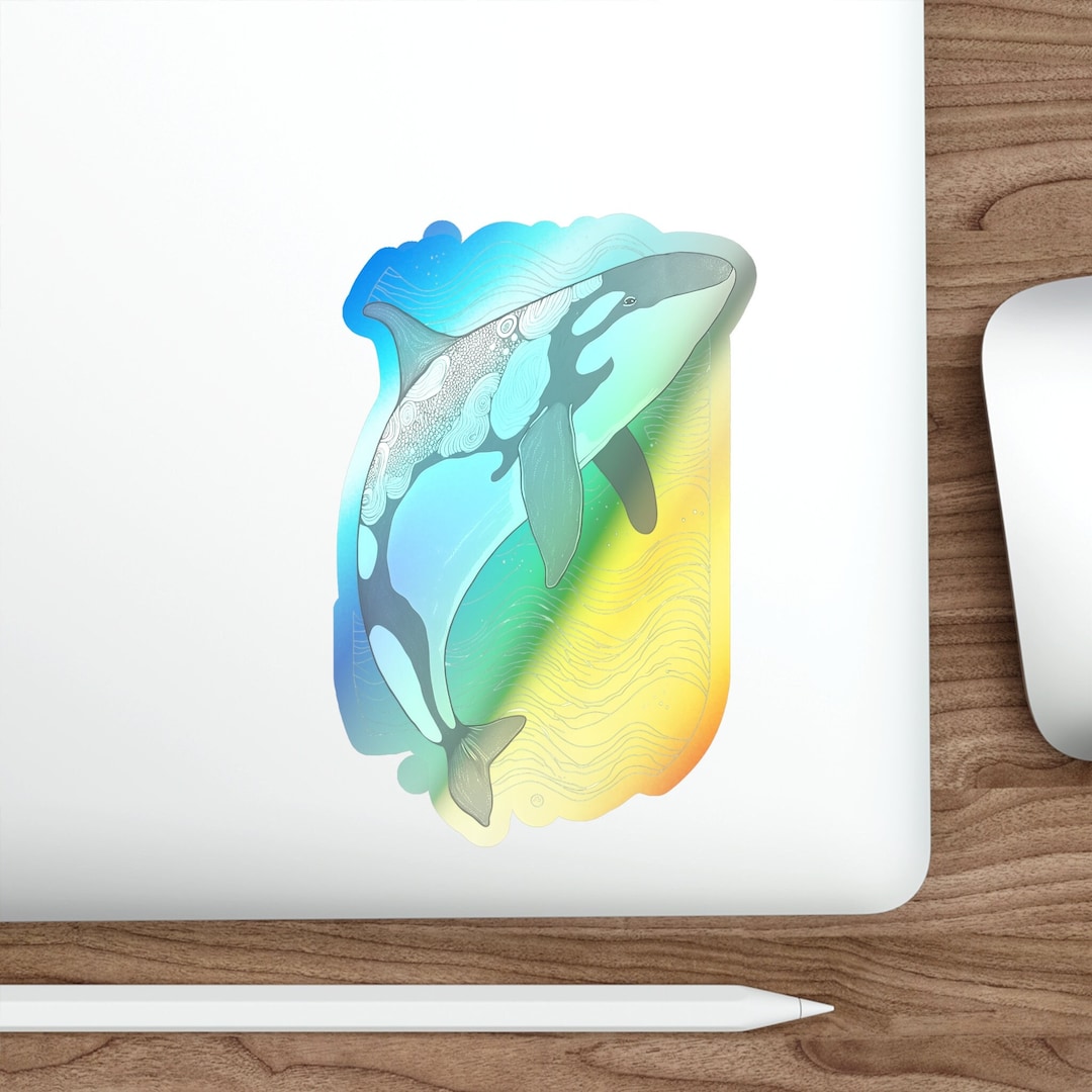 Orca Holographic Sticker, Killer Whale Holographic Stickers, Orca Whale ...