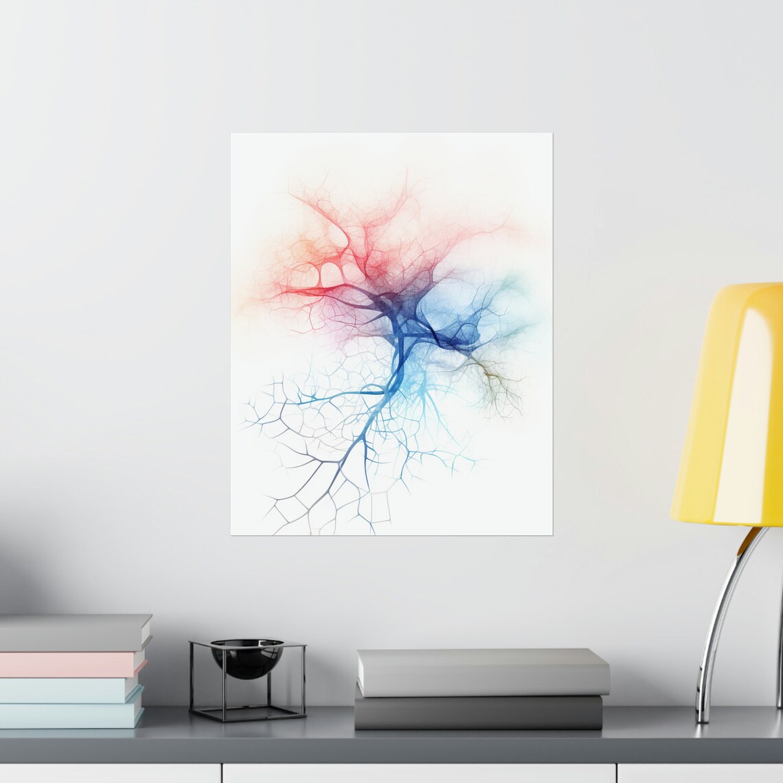 Neuron Wall Art Print, Watercolor Brain Art Print, Science Wall Art ...
