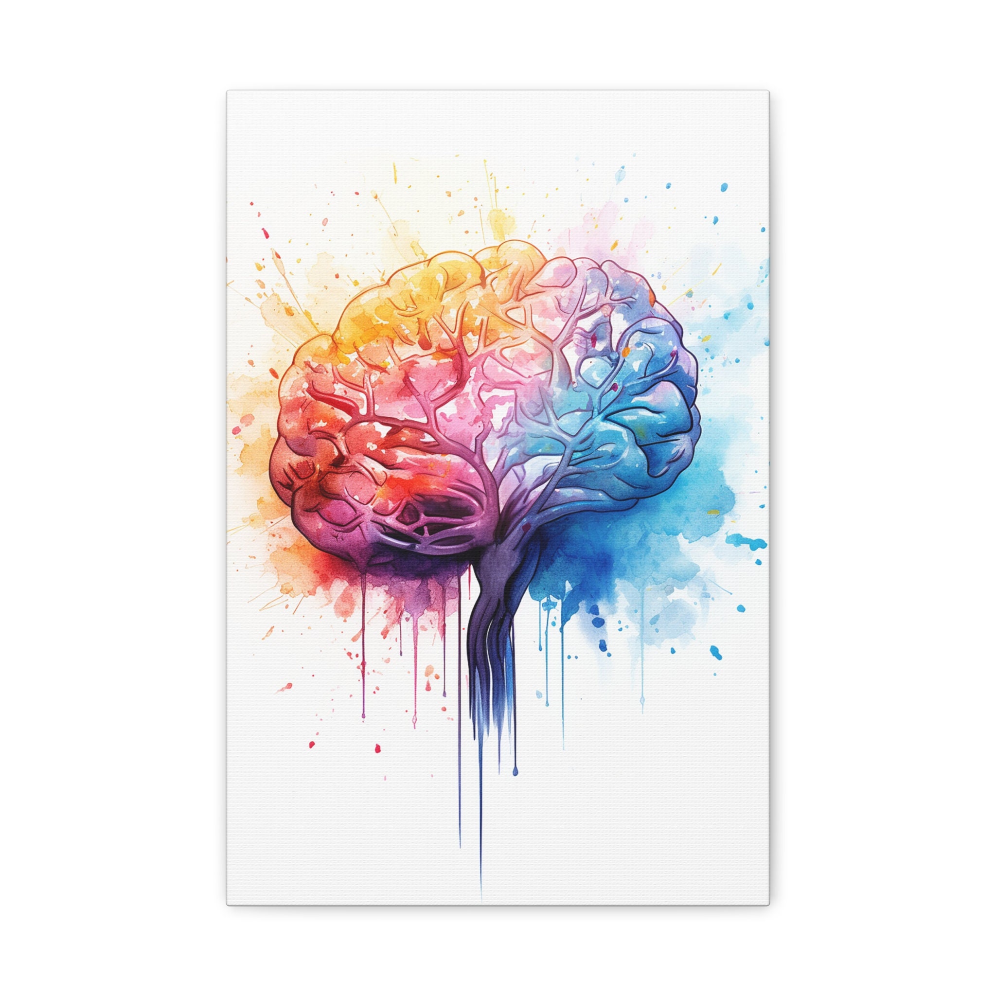 Abstract Brain Art Canvas Watercolor Science Wall Art Human - Etsy