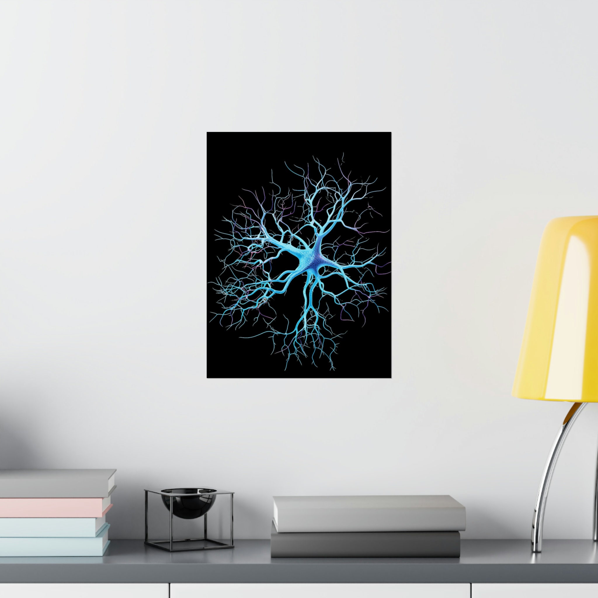 Neuron Wall Art Print, Stylized Neuron Art Print, Brain Art Print ...