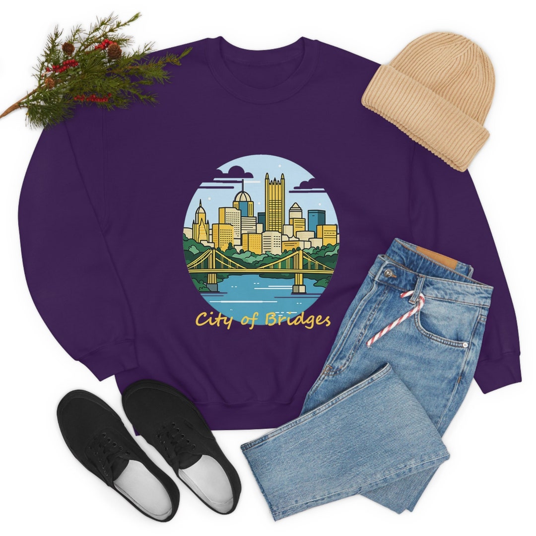 Stylized Pittsburgh City of Bridges Unisex Crewneck Sweatshirt, the ...
