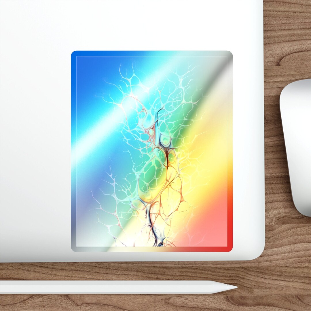 Neurons Holographic Stickers, Stylized Human Brain Neuron Stickers ...