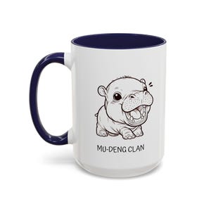 Baby Hippo Moo Deng Coffee Mug, Moo Deng Coffee Tea Cup, Mu Deng Clan ...