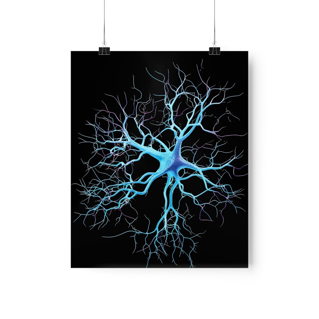 Neuron Wall Art Print Stylized Neuron Art Print Brain Art - Etsy