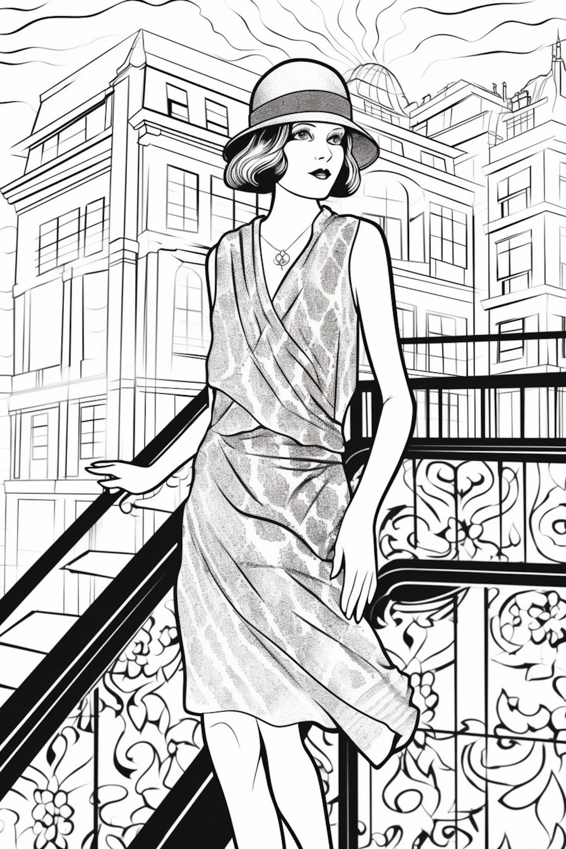 1920s Fashion Coloring Book: Roaring'20s Womenswear, Digital Download ...