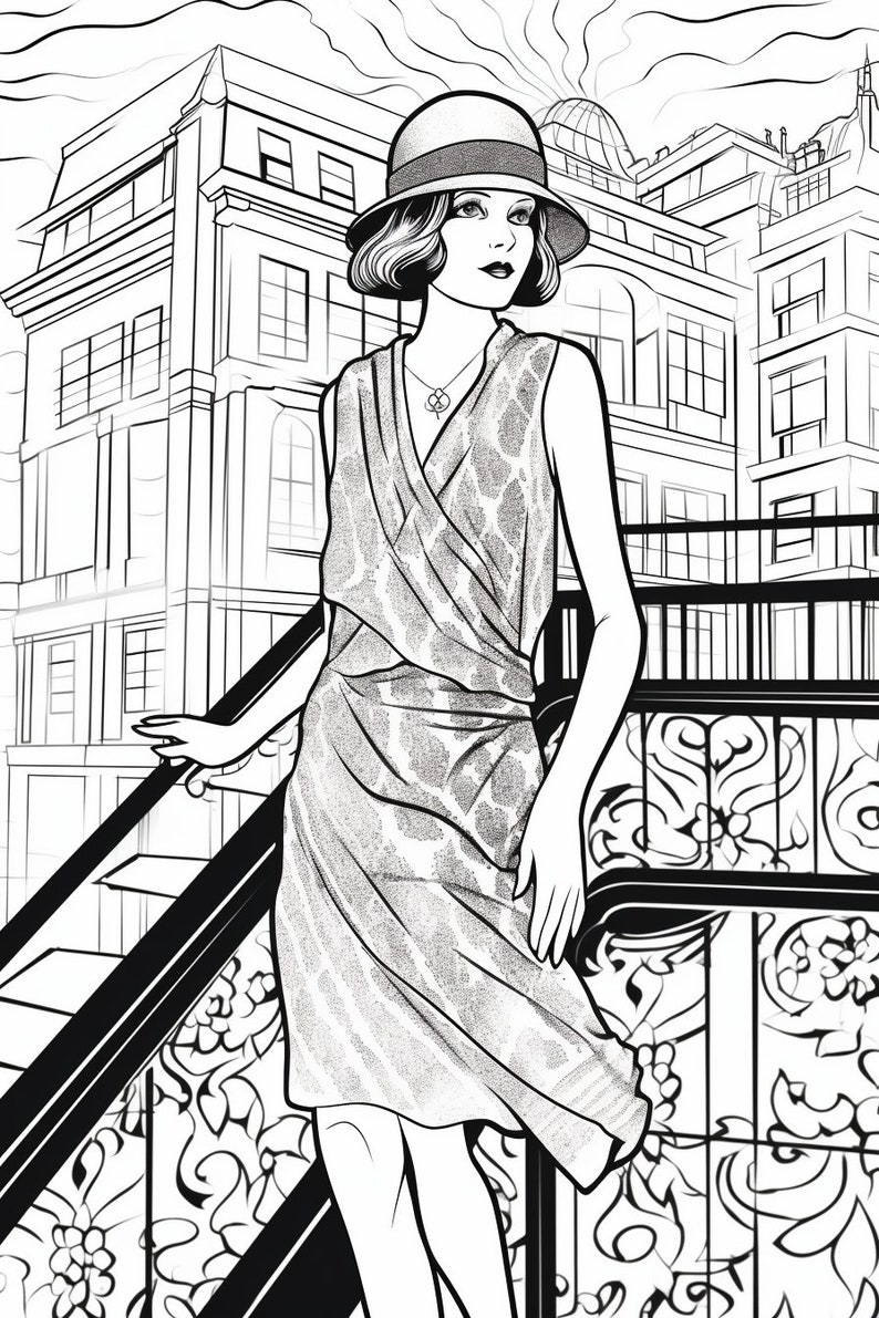 1920s Fashion Coloring Book: Roaring'20s Womenswear, Digital Download ...