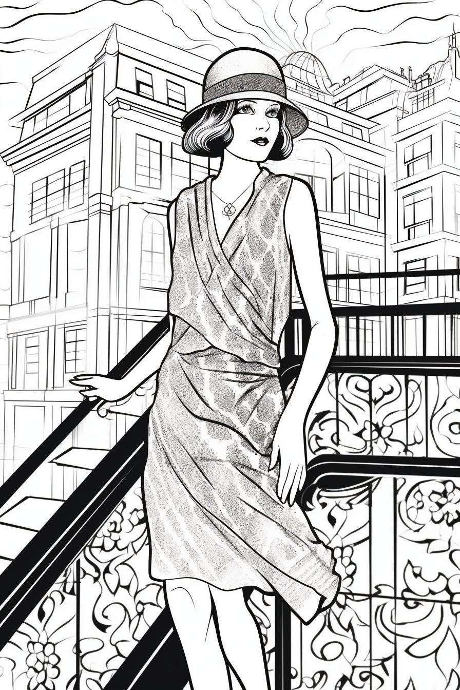 1920s Fashion Coloring Book: Roaring'20s Womenswear, Digital Download ...