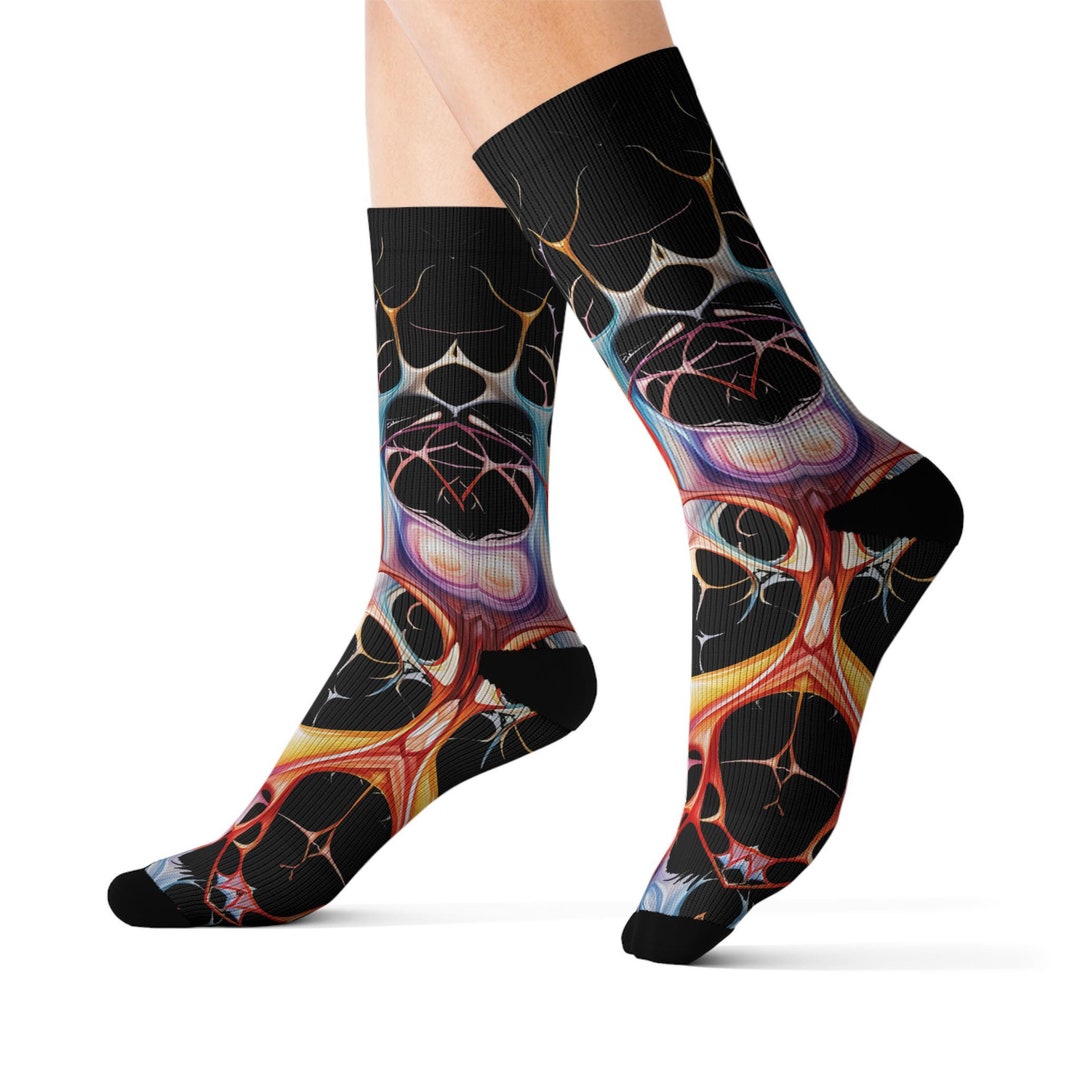 Stylized Neurons Socks, Neuroscience Socks, Neurology Socks, Watercolor ...