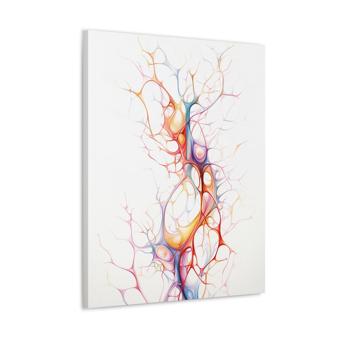 Brain Neurons Wall Art Canvas, Brain Art Wall Art, Stylized Neurons ...