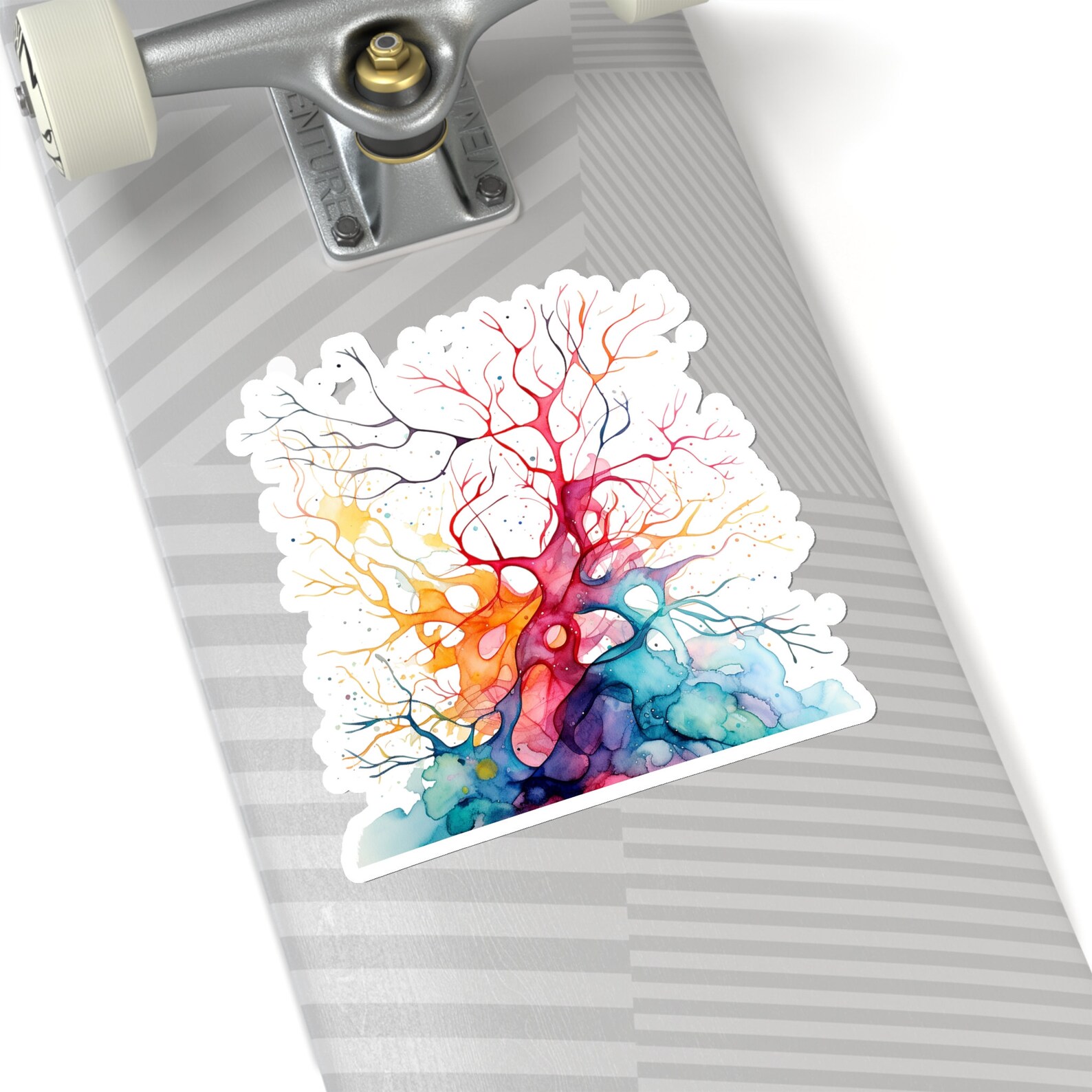 Watercolor Neurons Sticker, Abstract Neural Synapses Sticker, Brain ...