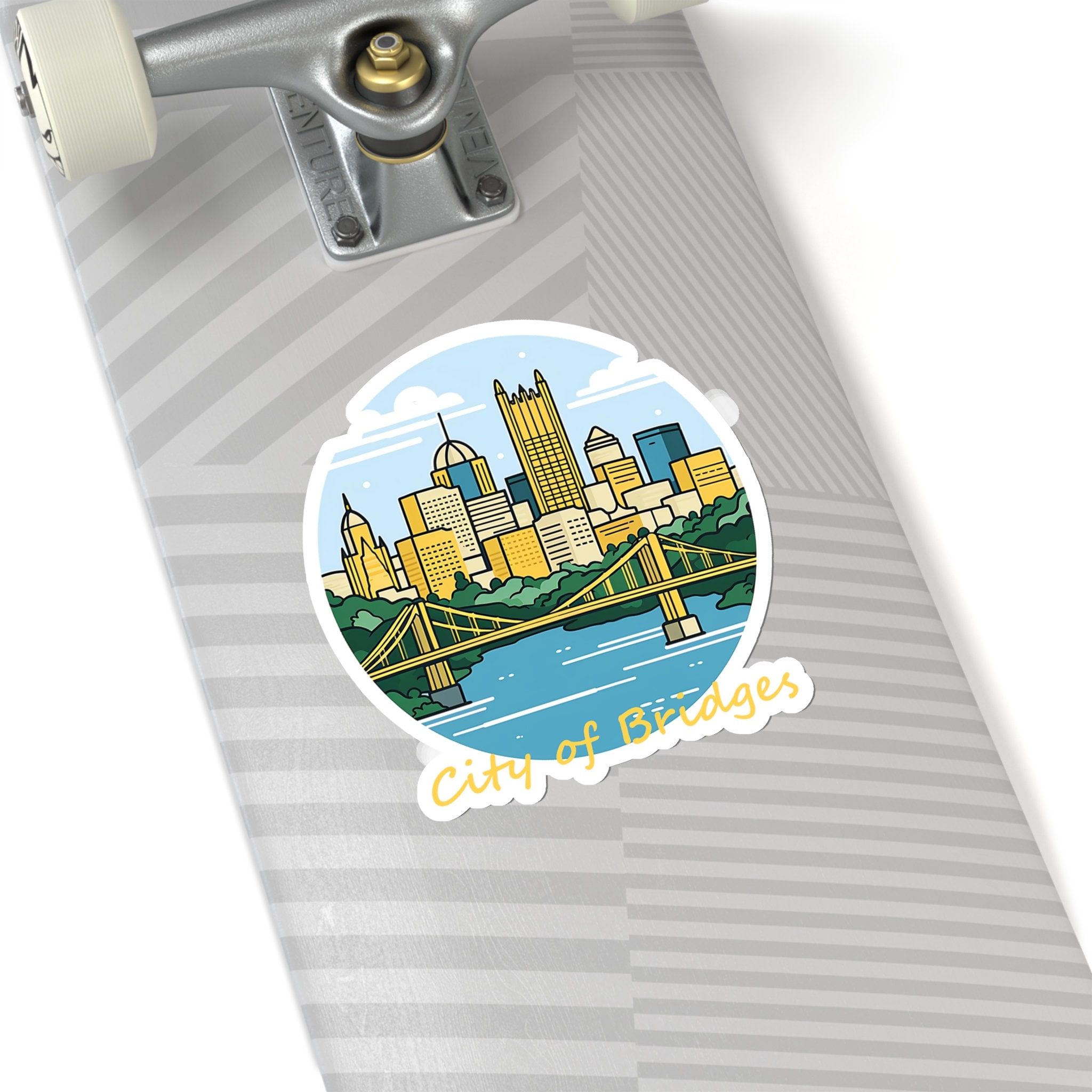 Pittsburgh Graphic City of Bridges Stickers - Etsy