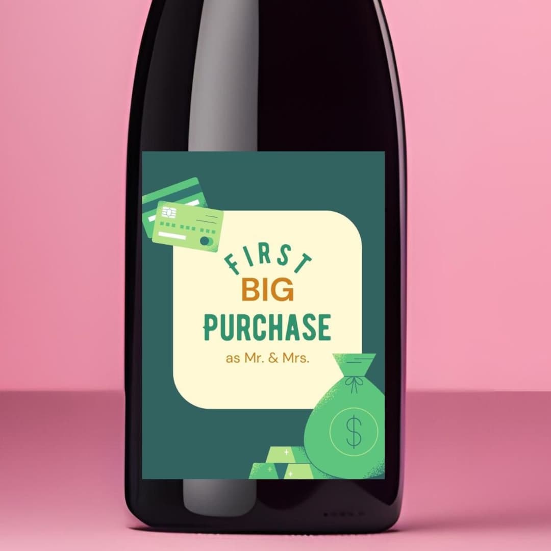 Printable "first Big Purchase" Custom Wine & Champagne Label ...