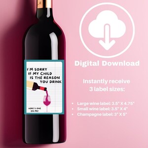 Printable Teacher Gift, "i'm Sorry If My Child is the Reason You Drink ...