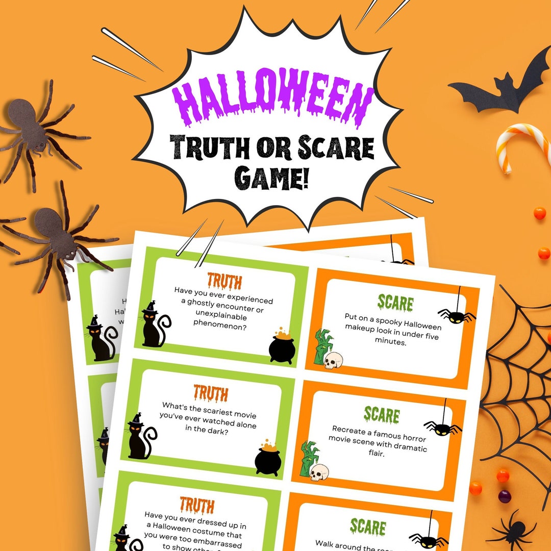 Truth or Scare Printable Halloween Party Game for Kids for Teens - Etsy