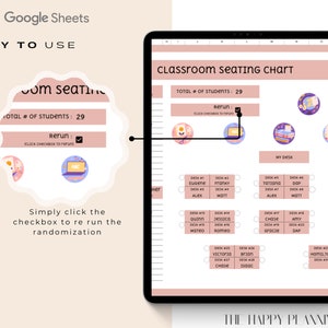 Randomized Seating Chart | Google Sheets - Etsy
