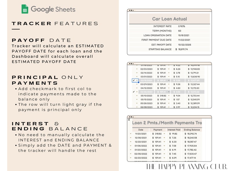 Debt Payoff Dashboard | Google Sheets | Beige - Etsy