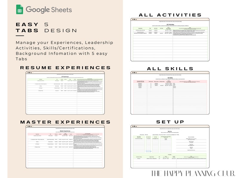 ATS Resume Builder Dashboard Google Sheets 4 Professional Resume Styles ...