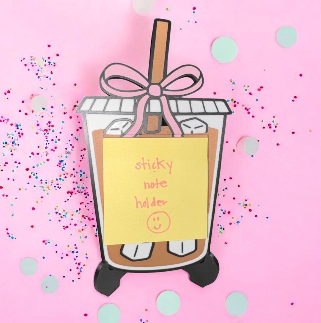 Cute Iced Coffee Sticky Note Holder 3D Print File - Etsy