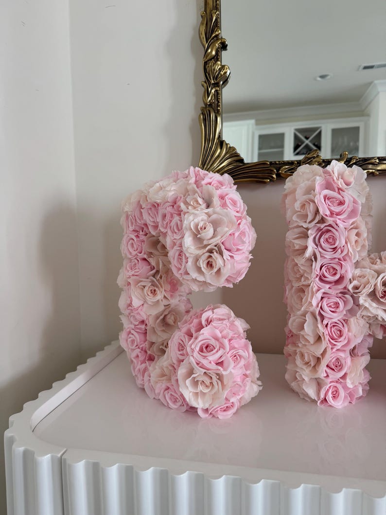 12" Custom Real Touch Flower Name, Name Sign, Flower Letter, Flower ...