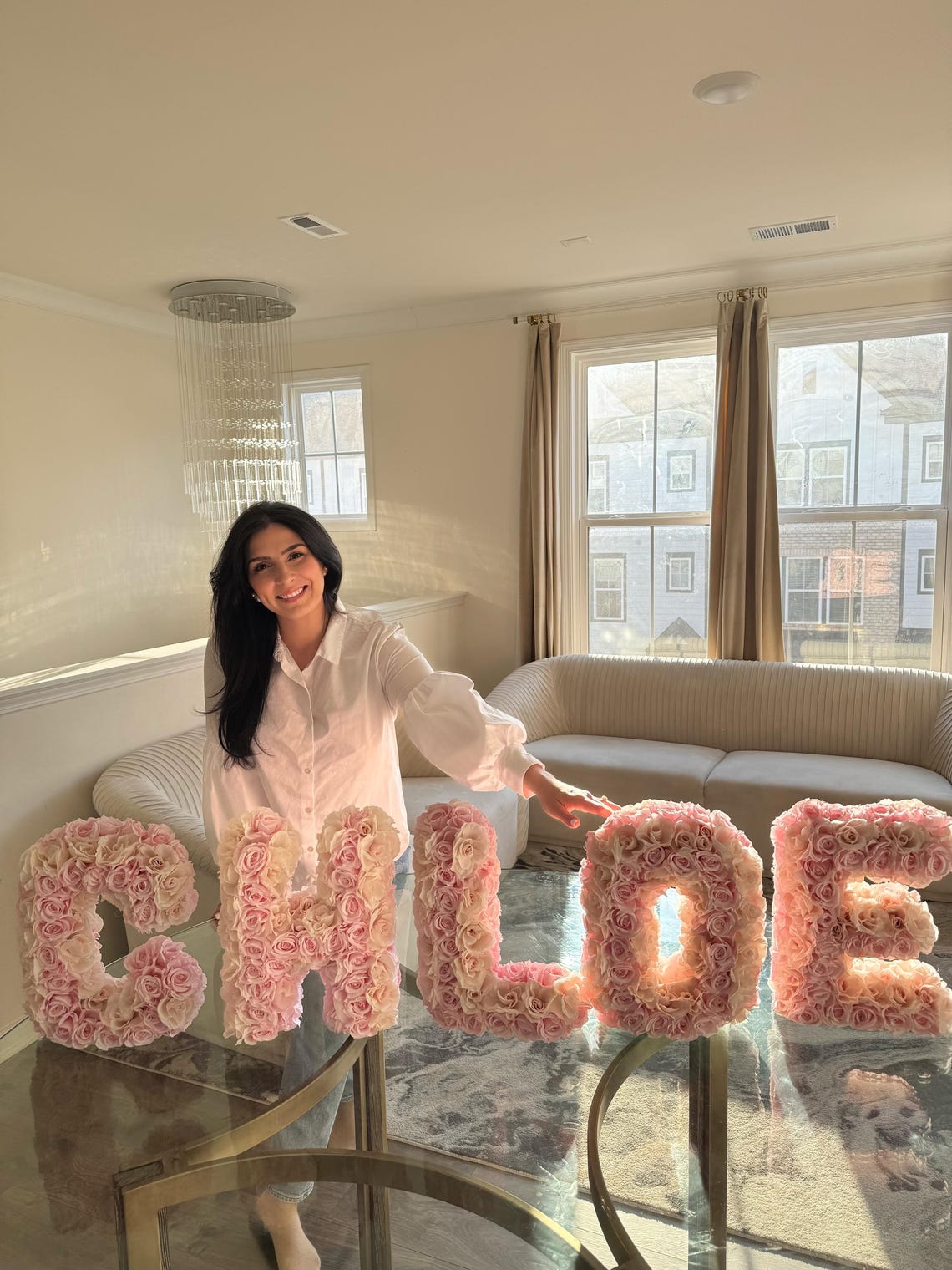 12" Custom Real Touch Flower Name, Name Sign, Flower Letter, Flower ...