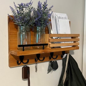 DIY (do-it-yourself) Key Holder and Mail Shelf Plan - Etsy