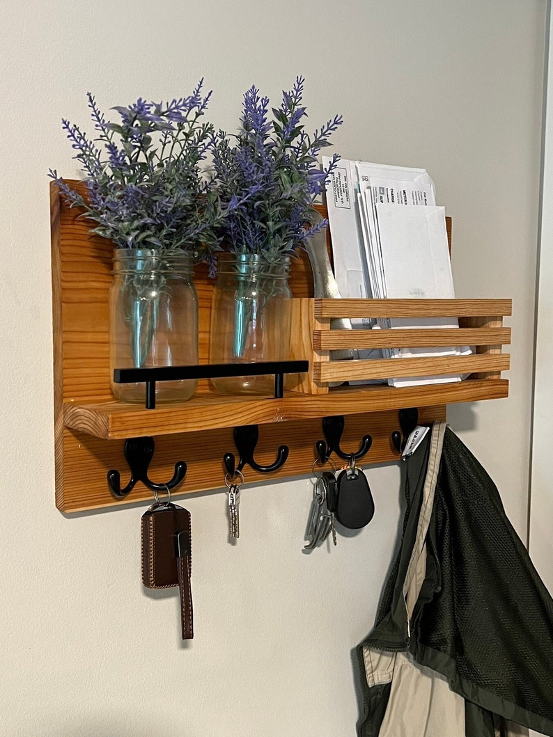DIY Key Holder and Mail Shelf Plan - Etsy