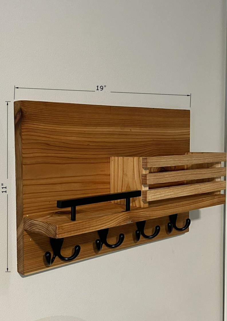 DIY Key Holder and Mail Shelf Plan - Etsy