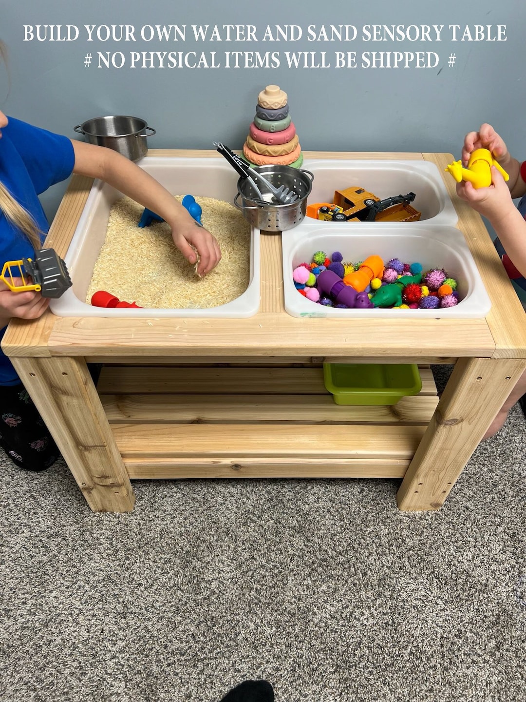DIY (do-it-yourself) Montessori Water and Sand Sensory Table. PDF Plan ...