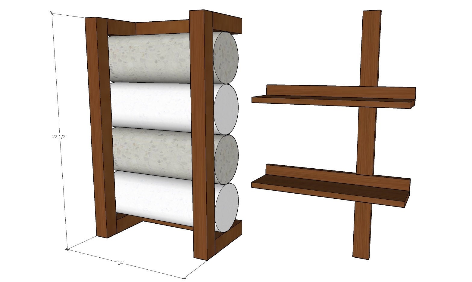 DIY do-it-yourself Plan for Oak Towel Rack and Shelves/ Design Idea ...