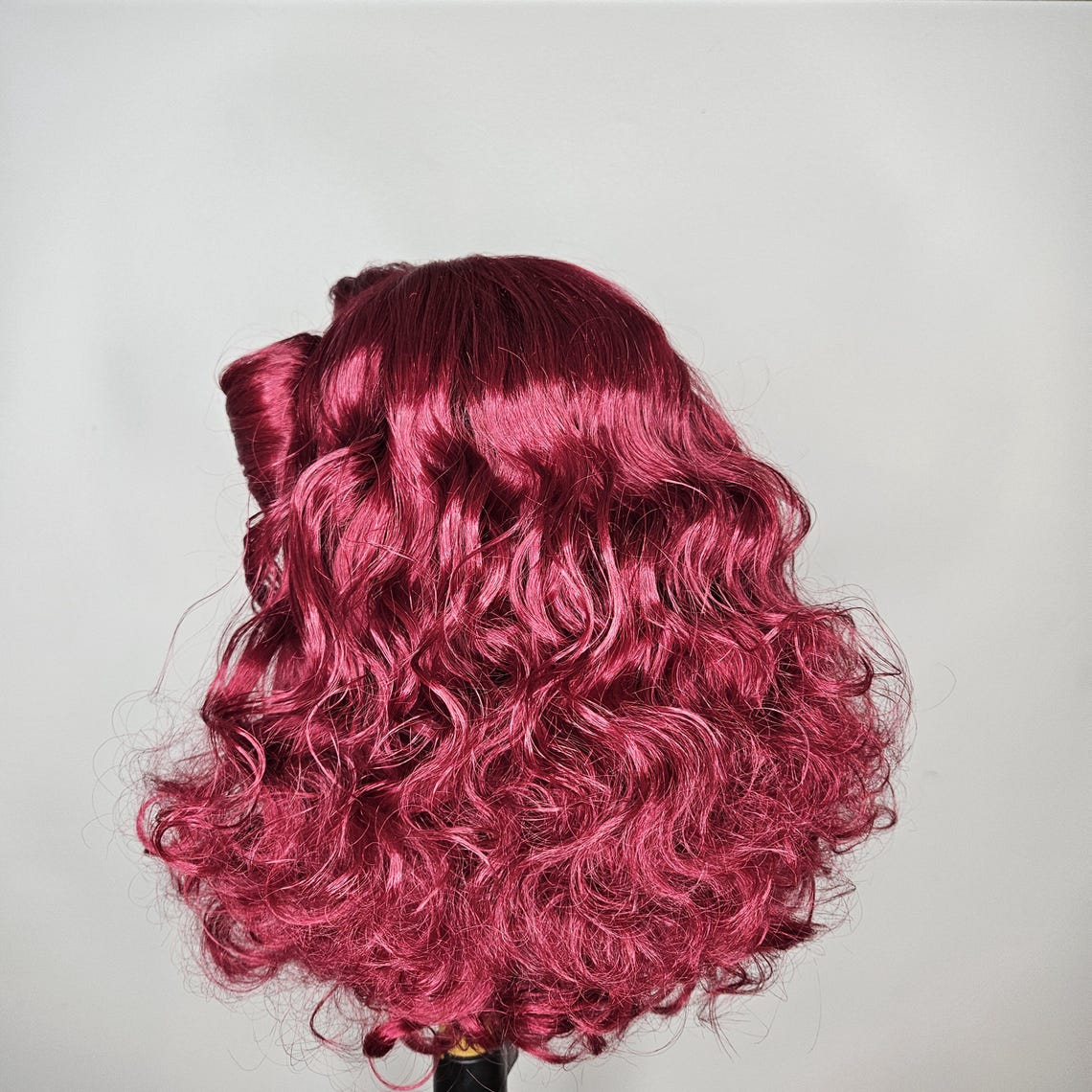 Vintage 40s Inspired Victory Rolls Styled Wig in Rose Red Front Lace - Etsy