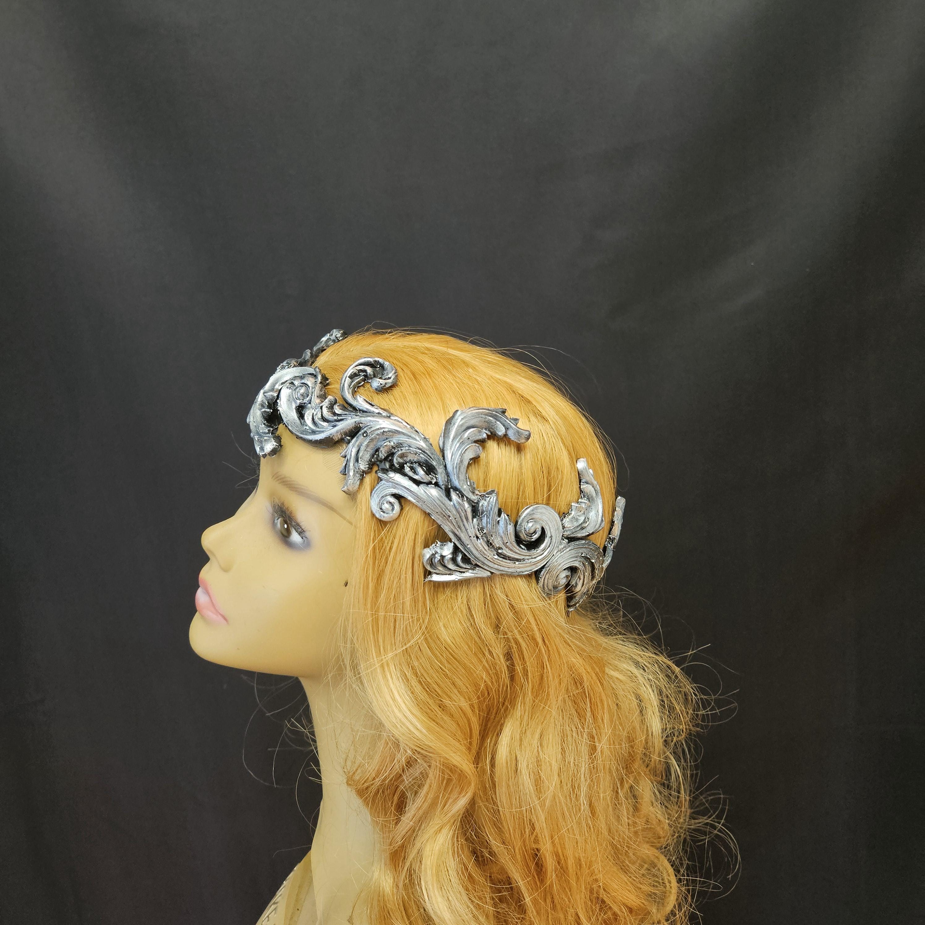 Silver Filigree Warrior Fantasy Fae Headpiece Circlet - Etsy