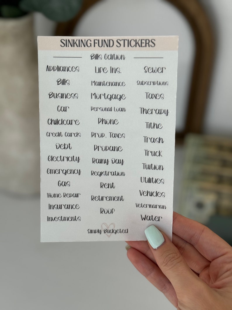 Sinking Fund Sticker Sheets - Etsy
