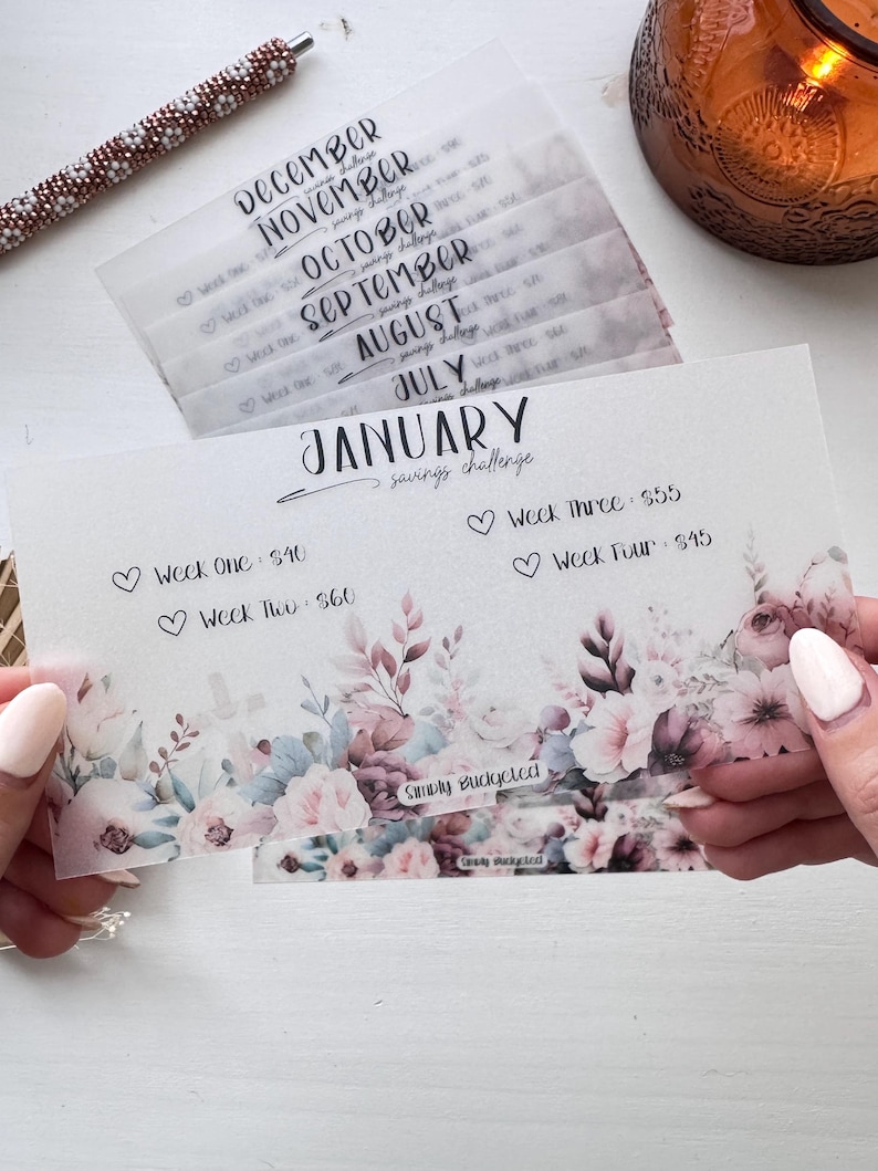 3k Floral Monthly Savings Challenge - Etsy