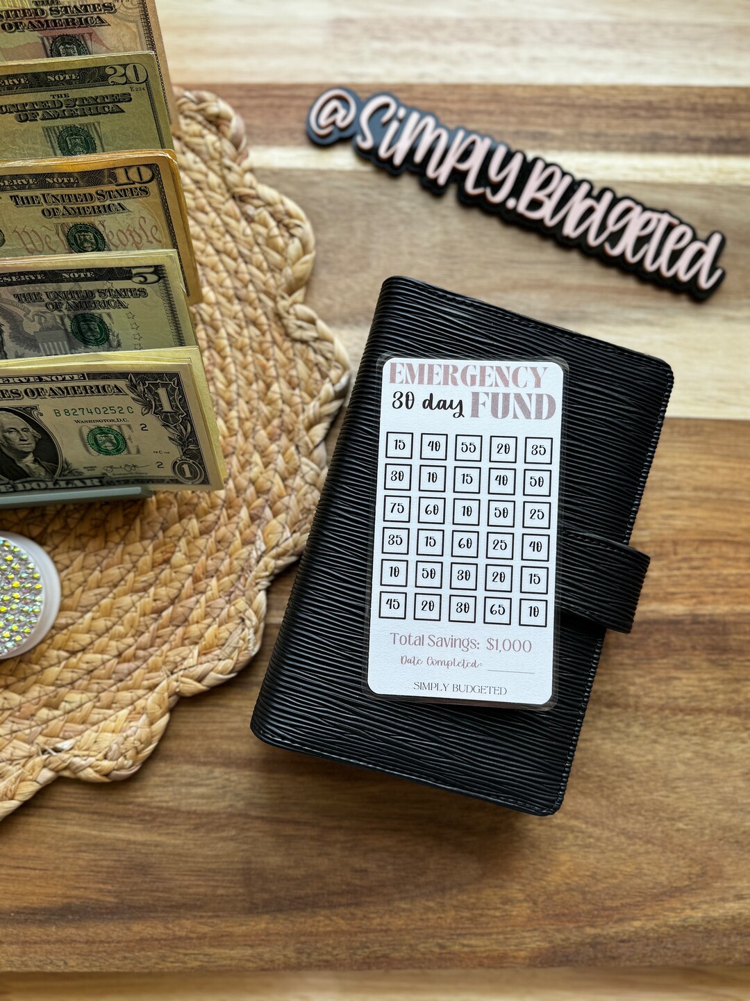 30 Day Emergency Fund Challenge Card - Etsy