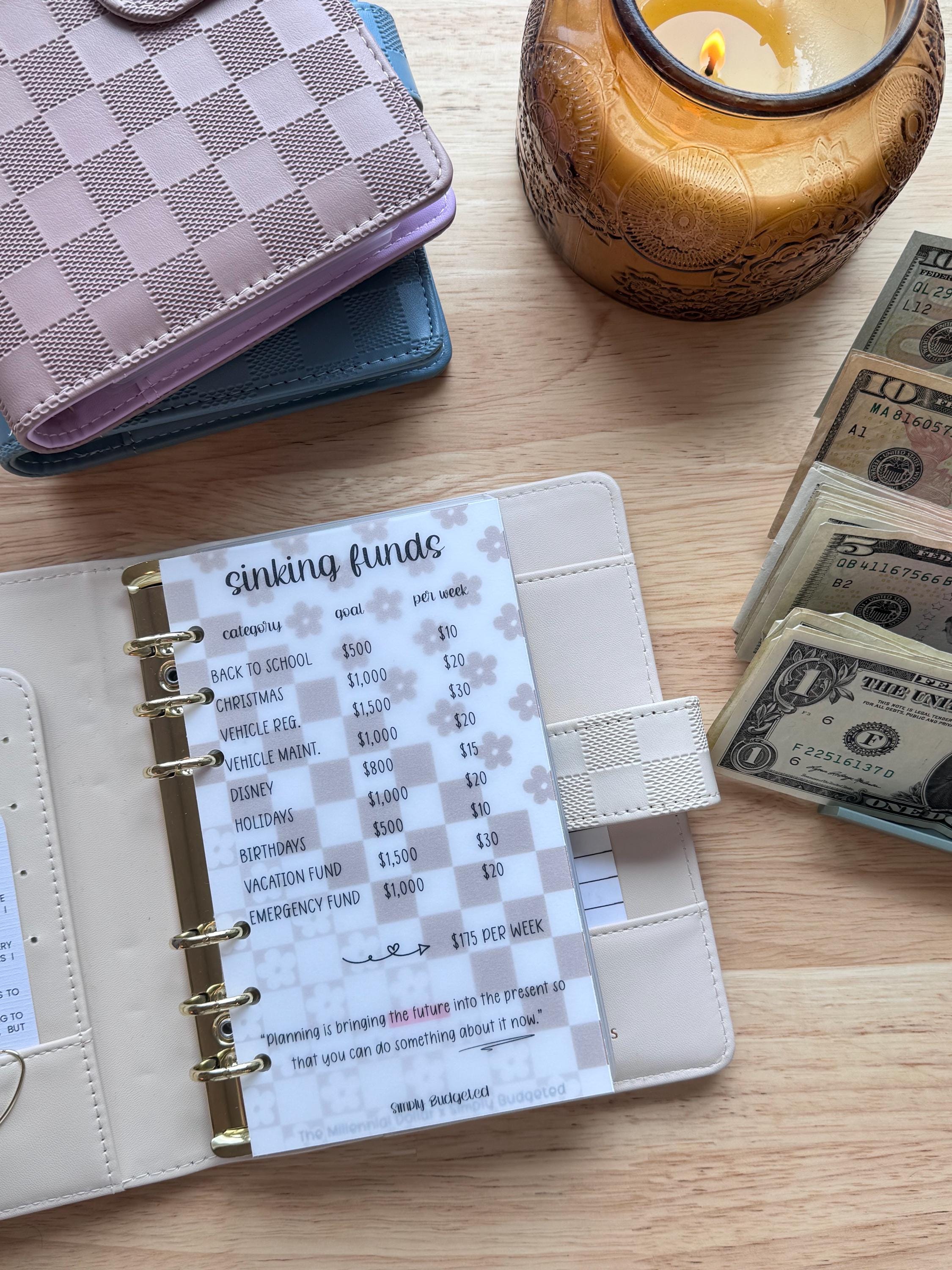 Customizable Sinking Fund Vellum Overlay Dashboard | A6 Budget Binder ...