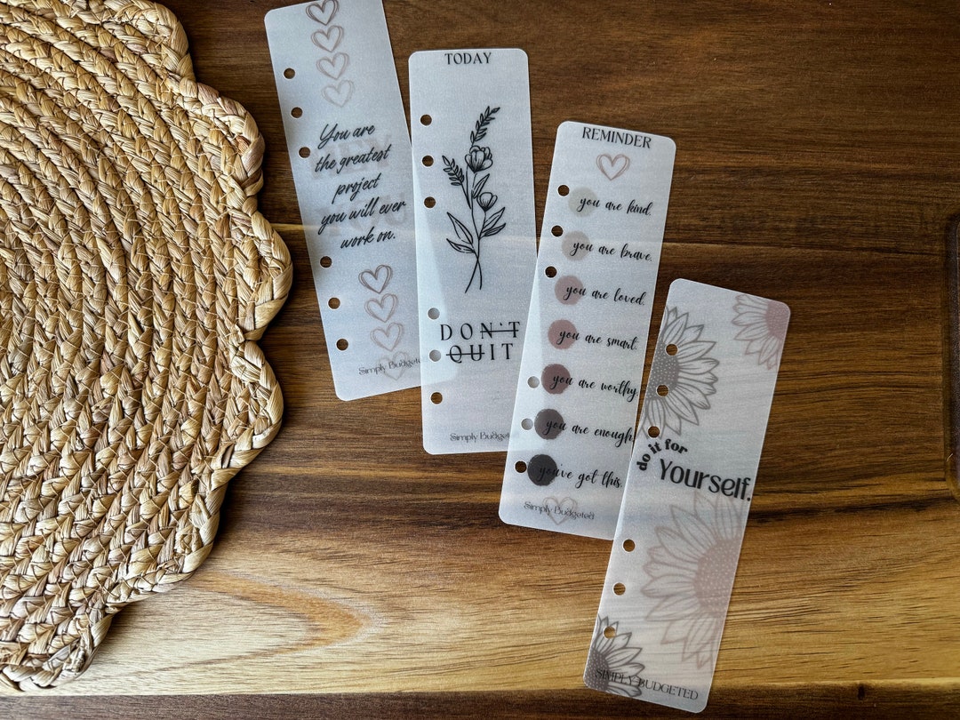 Motivational Bookmarks for A6 Binders - Etsy