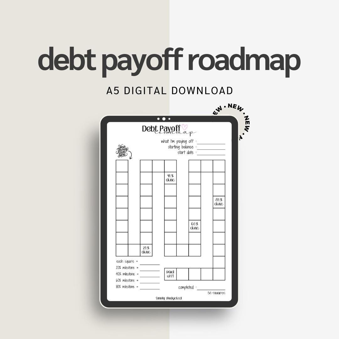 Debt Payoff Road Map A5 Size - DIGITAL DOWNLOAD - Etsy