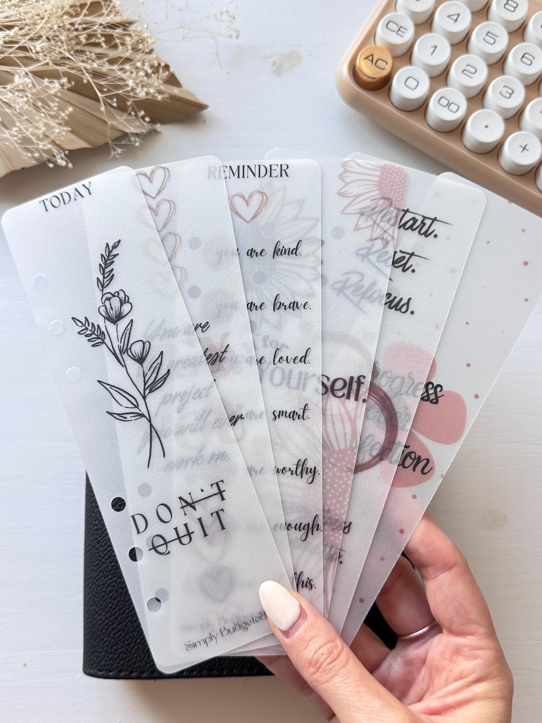 Motivational Bookmarks for A6 Binders - Etsy