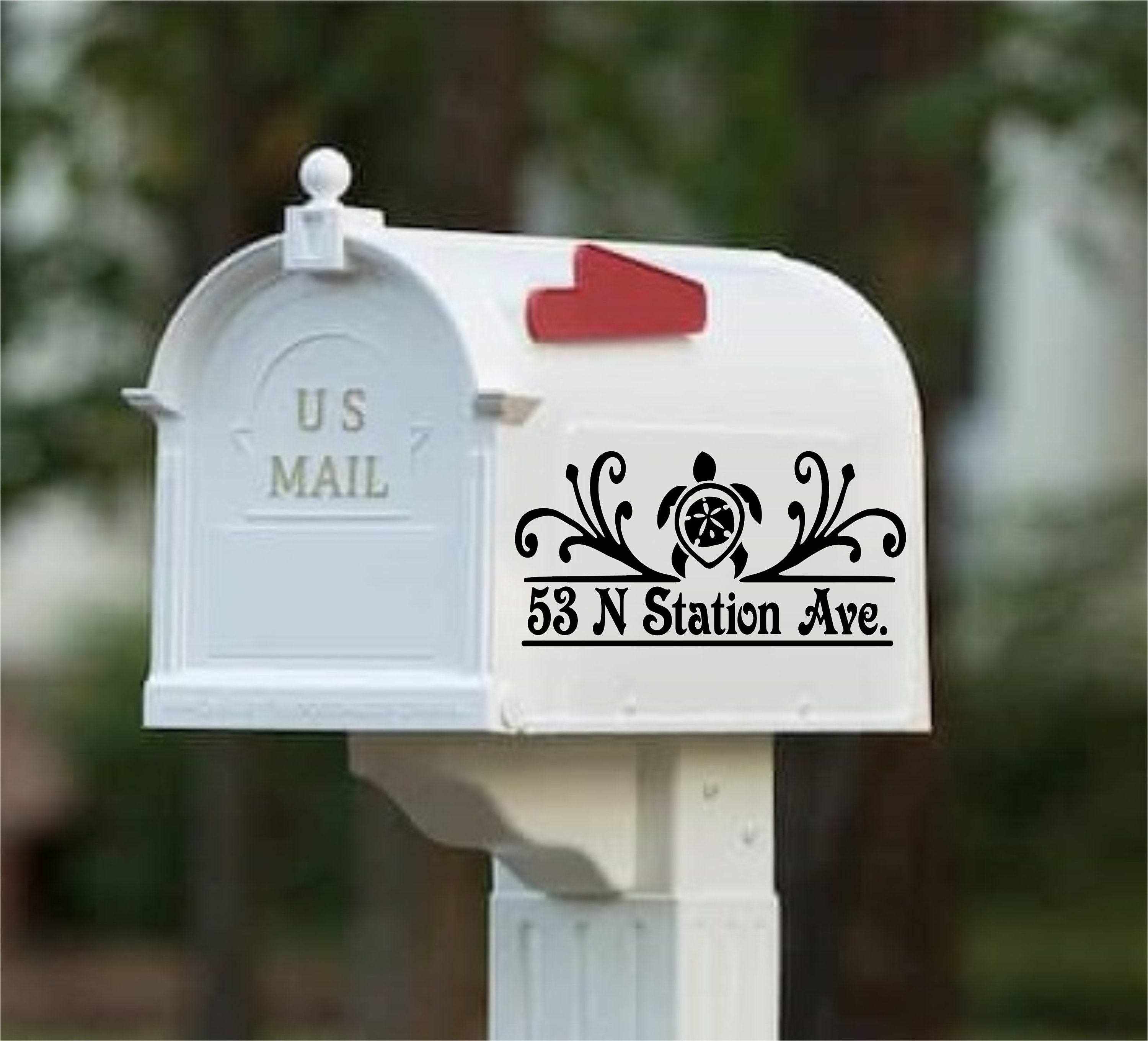 Set of 2 Sea Turtle and Sand Dollar Decals for Mailbox Personalized ...