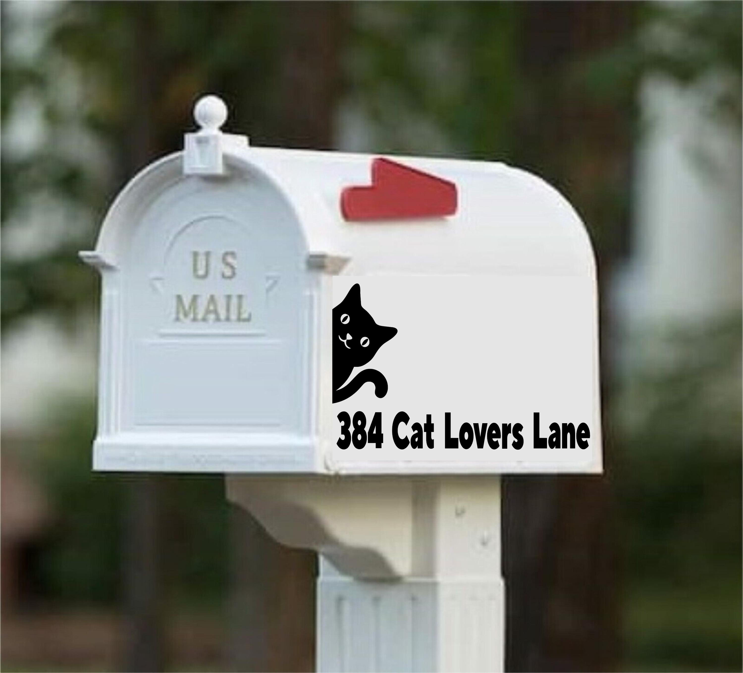 Set of 2 Peeking Cat Vinyl Decals Personalized With Street Address for ...