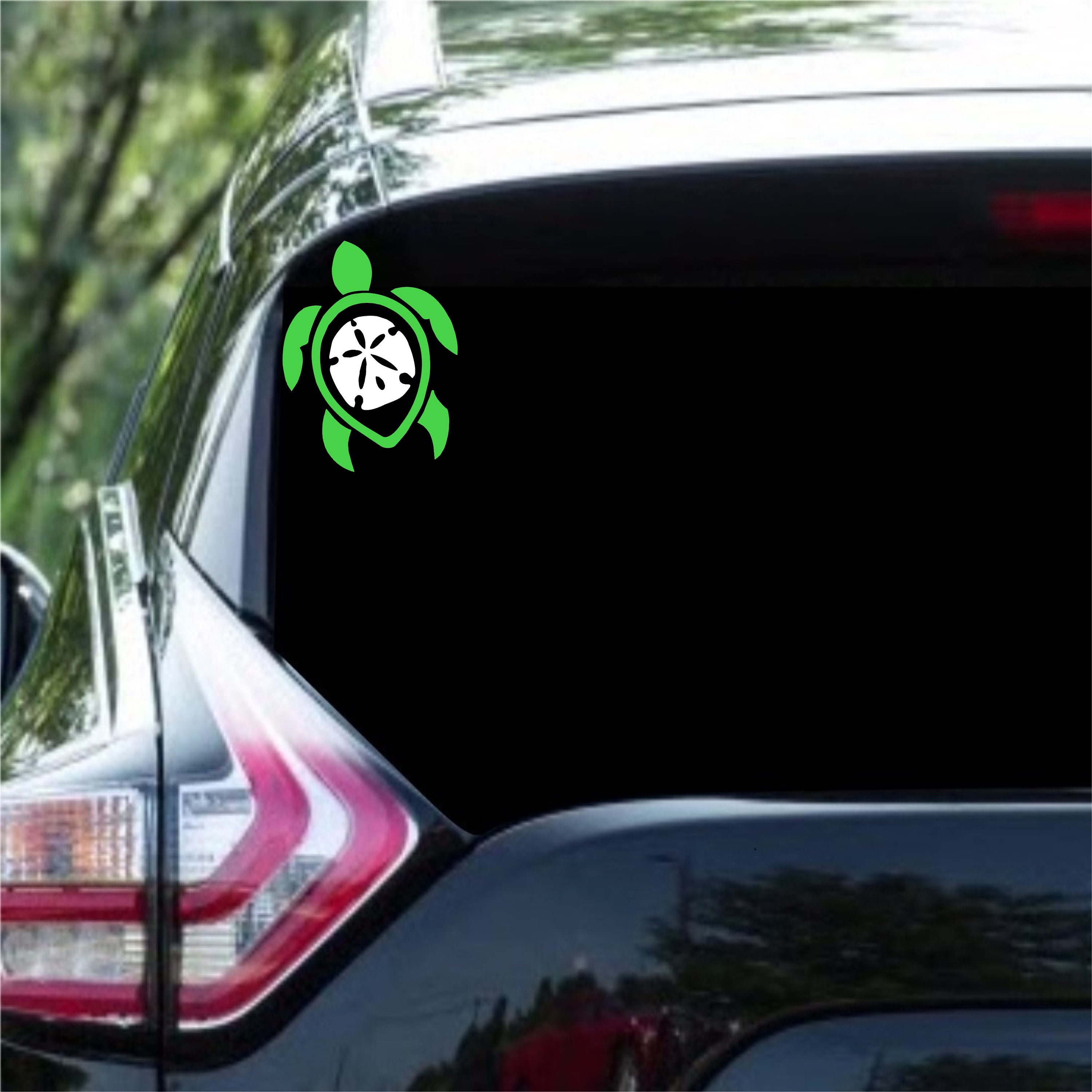 Sea Turtle and Sand Dollar Vinyl Decal - Choose Your Color and Size - Etsy