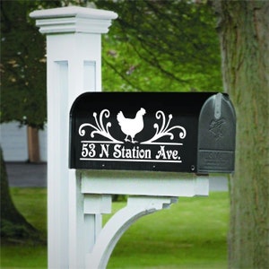 Set of 2 Hen Chicken Scrolled Vinyl Decals Personalized With Street ...