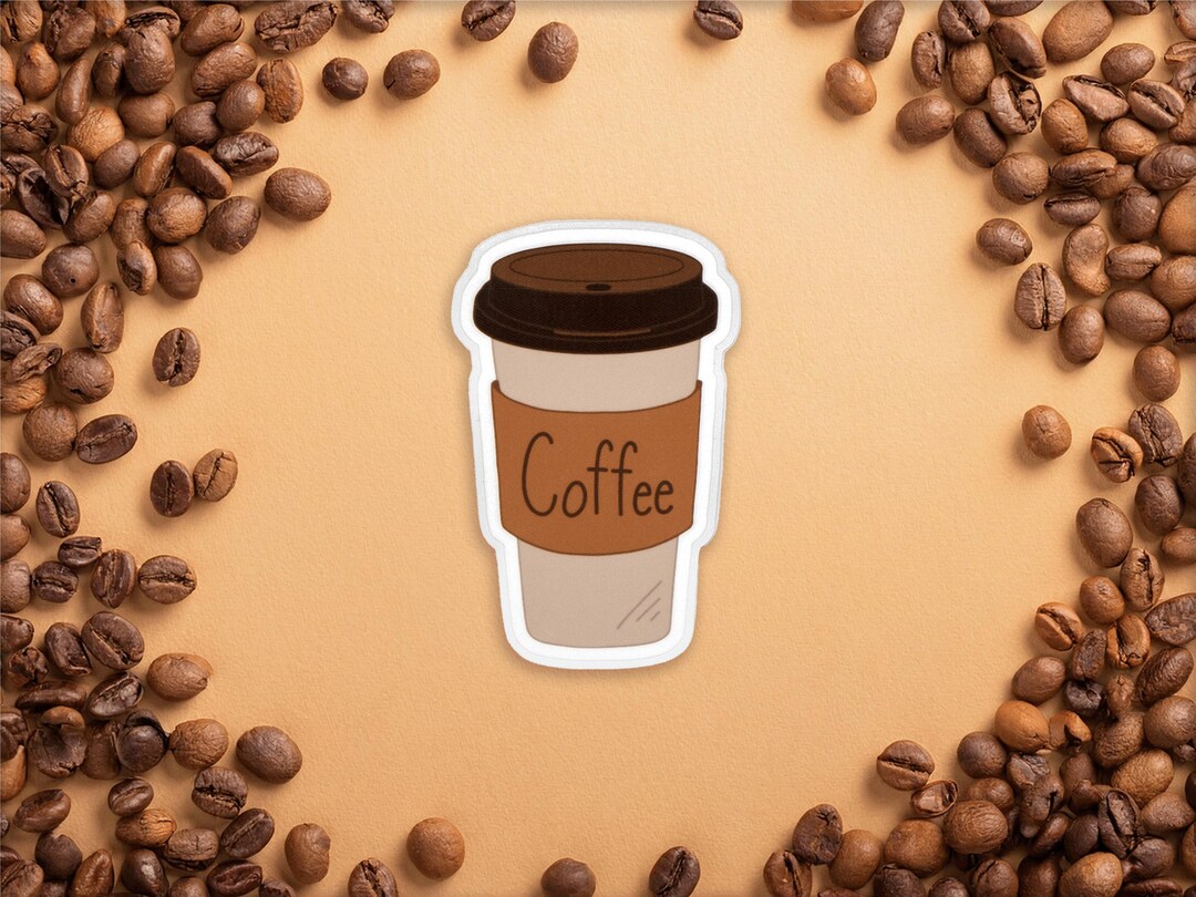 To-go Coffee Sticker|coffee Cup Vinyl Sticker|minimalist Coffee Sticker ...
