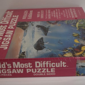 World's Most Difficult Jigsaw Puzzle 529 Pieces Whales Edition 1993 - Etsy