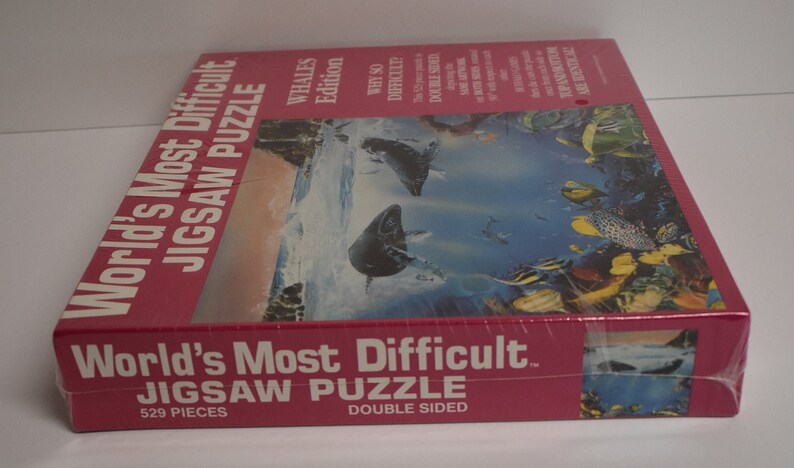 World's Most Difficult Jigsaw Puzzle 529 Pieces Whales Edition 1993 - Etsy