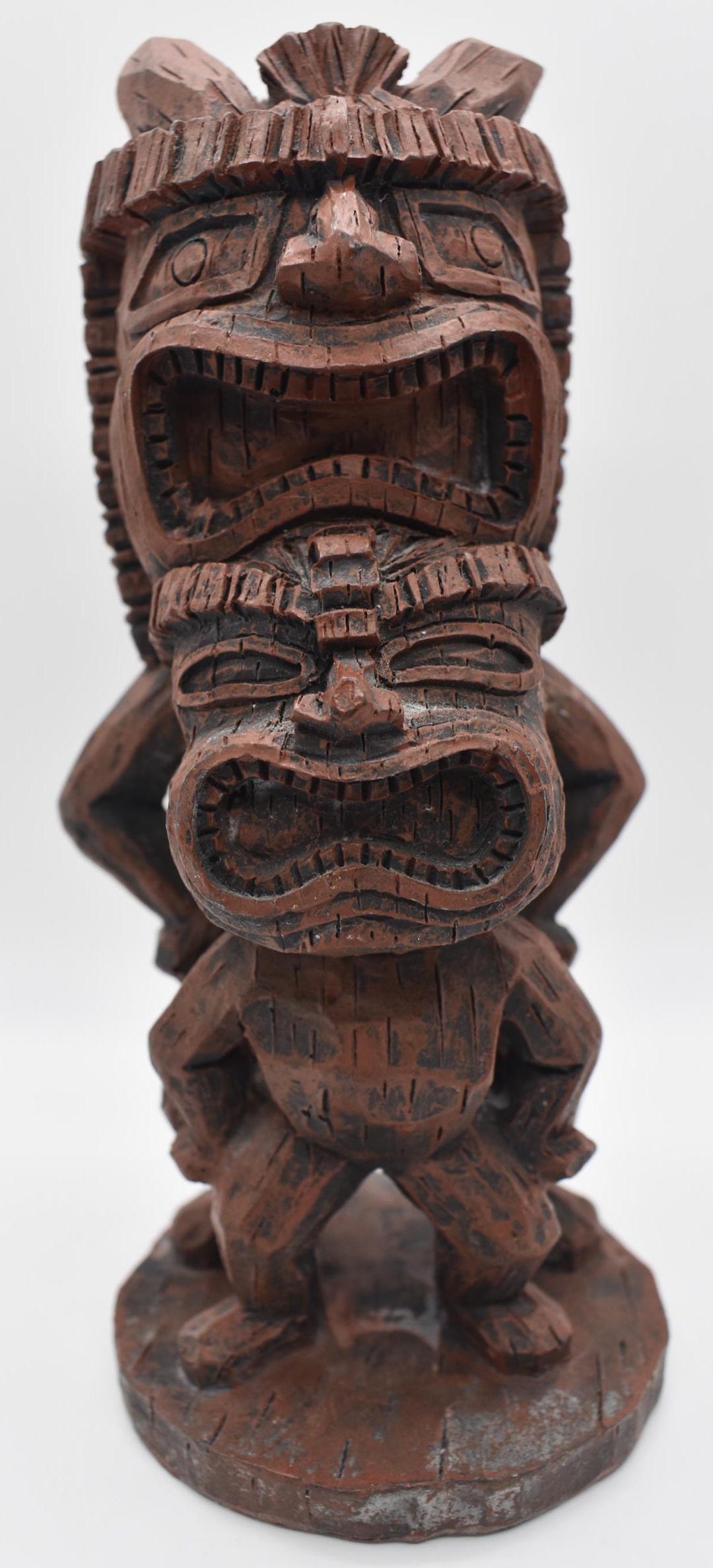 Hawaiian Good Luck Double Tiki Brown Wood-like Resin Figurine - Etsy
