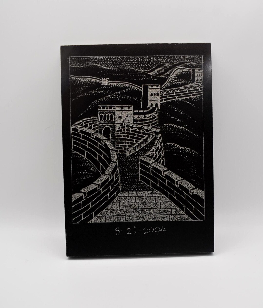 Tile Etching of "great Wall of China" Dated 8/21/2004 in Box - Etsy