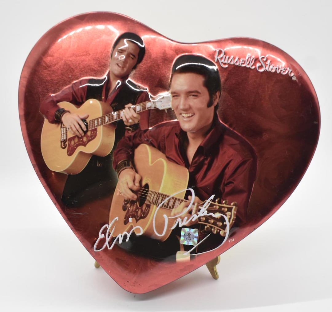 Elvis Presley Valentines Day Candy Tin Embossed With Lid Russell Stover ...