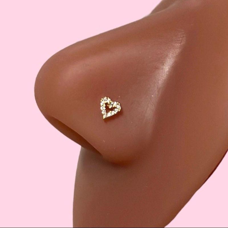 Heart Nose Stud - Etsy